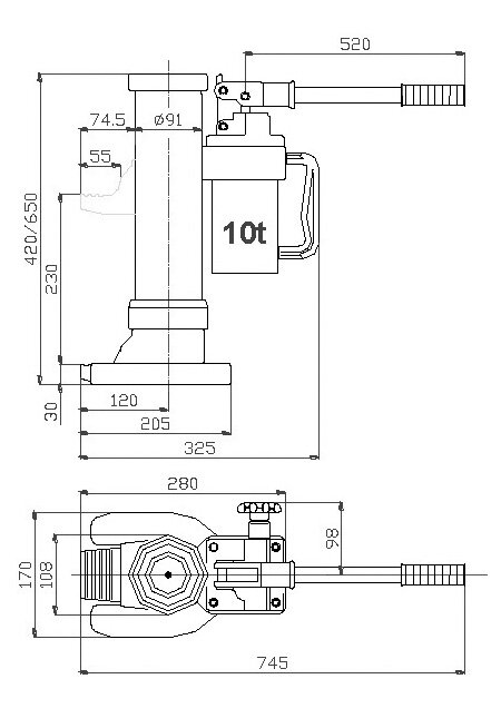 Hydraulic Toe Jack POWERTEX PTJ-S1 | Powertex